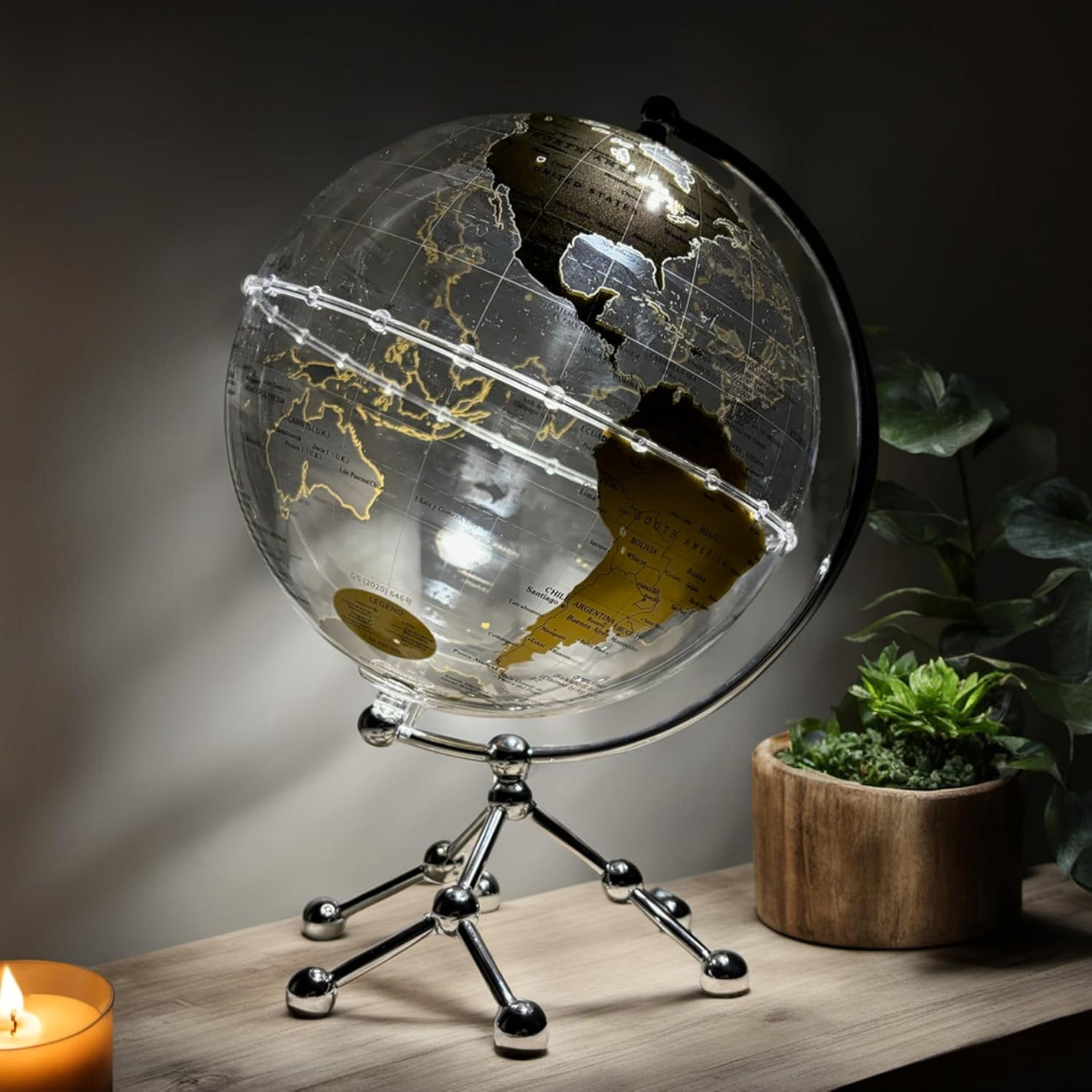 Golden Earth Globe Desk Lamp Diam. 20 cm – gogooption.com